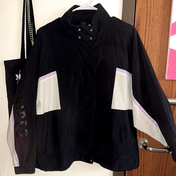 adidas | Jackets & Coats | Adidas Three Stripe Woven Windbreaker ...